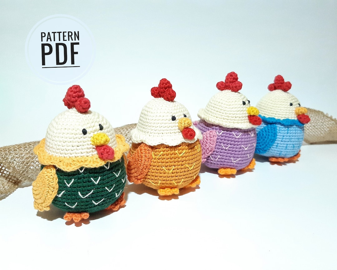 Easter Chicken Crochet Patterns Easter Tray Decor Easter Ornaments ...
