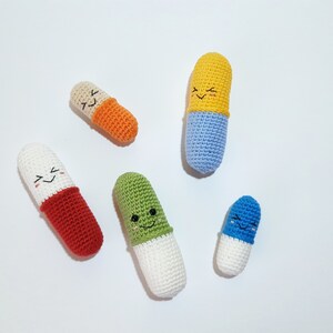 Chill Pill Kawaii Plushie Amigurumi Pills Crochet Pattern Happy Pills ...