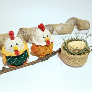 Easter Chicken Crochet Patterns Easter Tray Decor Easter Ornaments ...