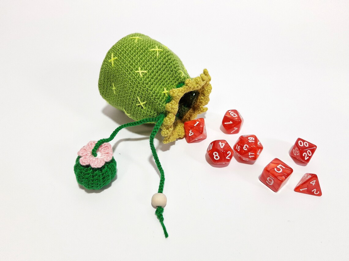 Crochet Dice Bag Pattern Crochet Bag Pattern Dice Holder Treasure Bag ...