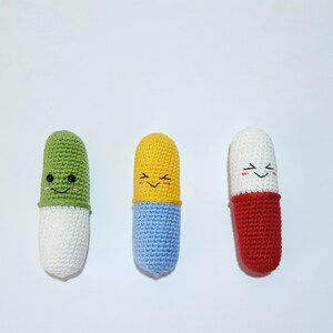 Chill Pill Kawaii Plushie Amigurumi Pills Crochet Pattern Happy Pills ...