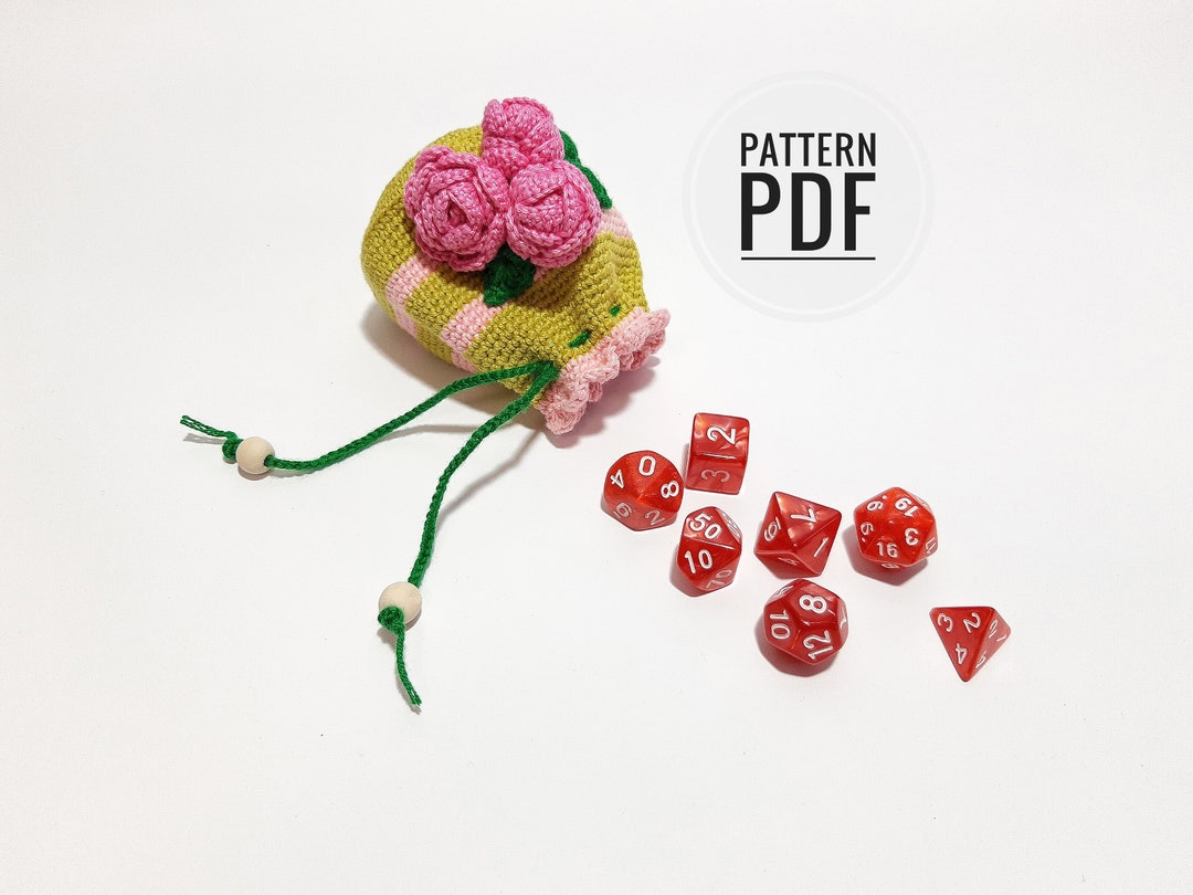 Crocheted Loot Bag Pattern Crochet Dice Bag Patterns Crochet Bag ...