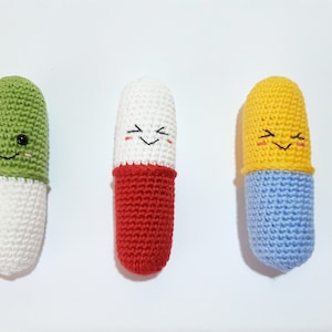 Chill Pill Kawaii Plushie Amigurumi Pills Crochet Pattern Happy Pills ...