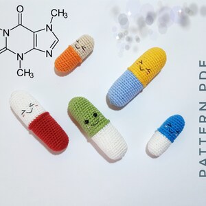 Chill Pill Kawaii Plushie Amigurumi Pills Crochet Pattern Happy Pills ...