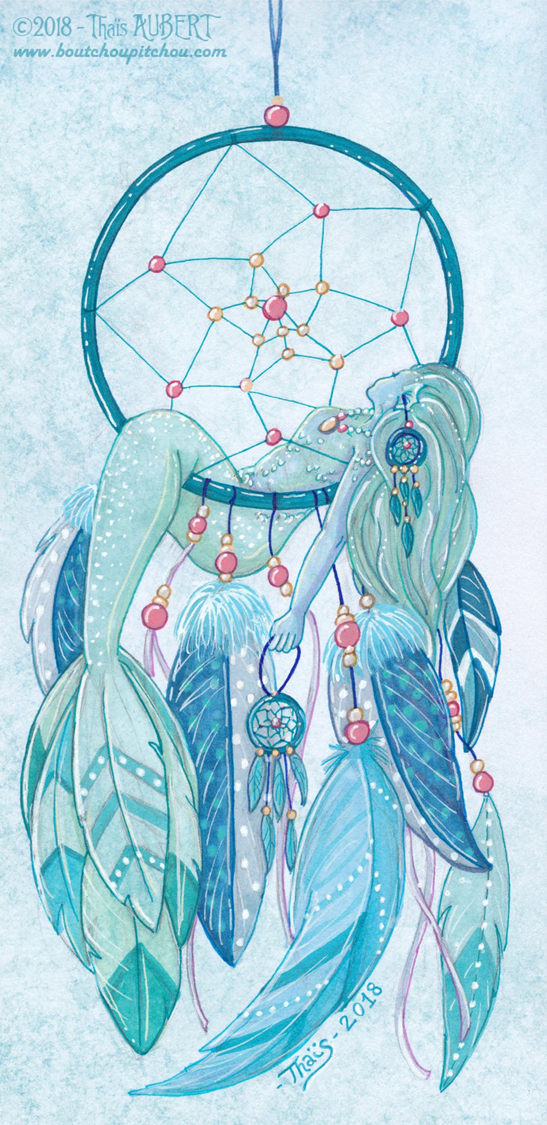 Illustrated Fabric Coupon "mermaid Catcher" - Etsy