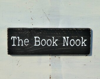 Handmade Wooden Sign THE BOOK NOOK Rustic, Vintage, Shabby Chic - Etsy UK