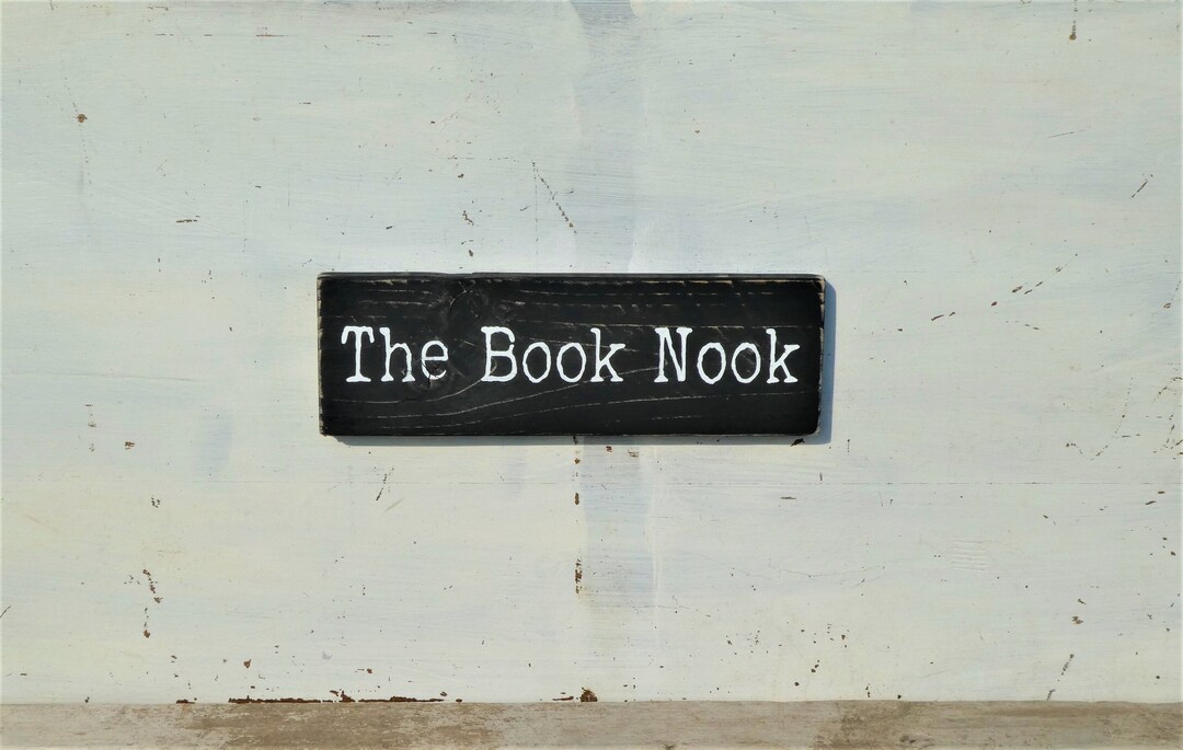 THE BOOK NOOK Small Handmade Wooden Sign Book Lover - Etsy