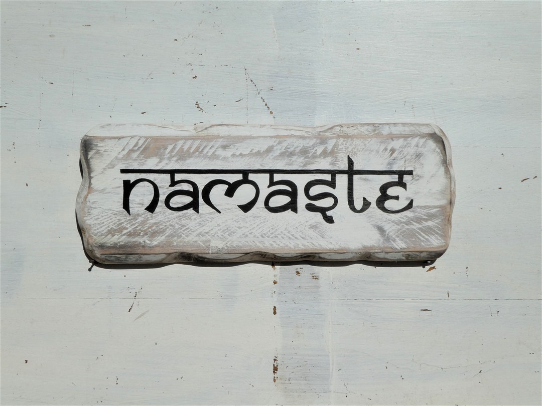 NAMASTE, Handmade Wooden Sign, Reclaimed, Rustic, Yoga, Sanskrit, Hindu ...