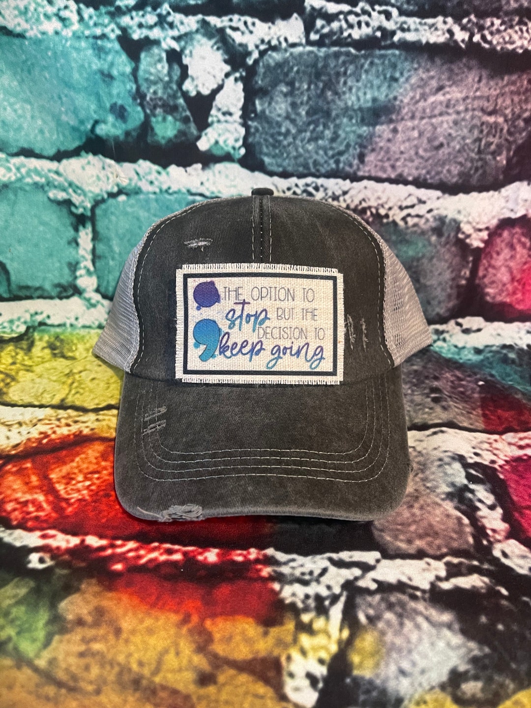 Keep Going Mental Health Hat Mental Health Patched Hat Gift for Her ...