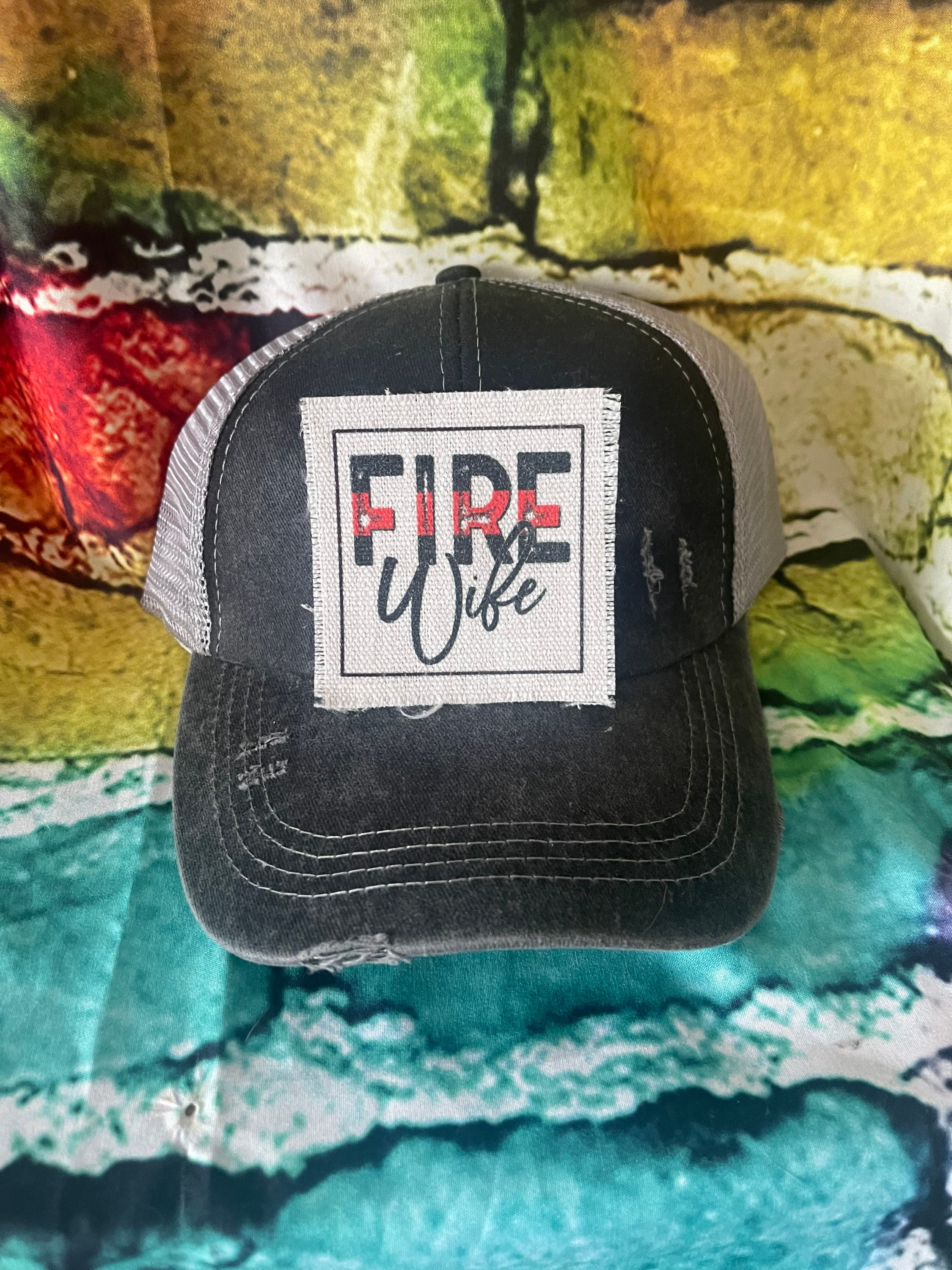 Fire Wife Patched Hat |firefighter Gift | Redline | Back the Red | Gift ...