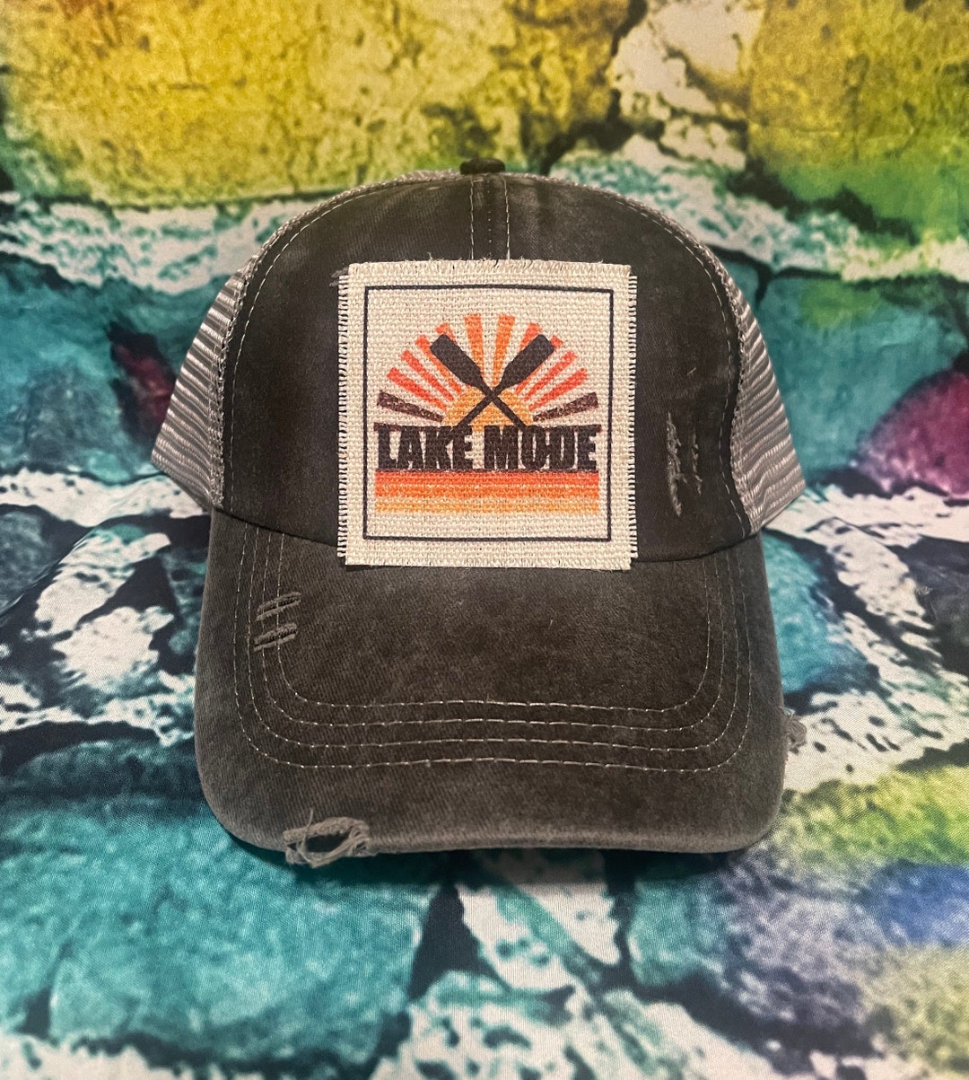 Lake Mode Patched Hat| Lake Babe Hat | Lake Lover Gift | Summer Time ...