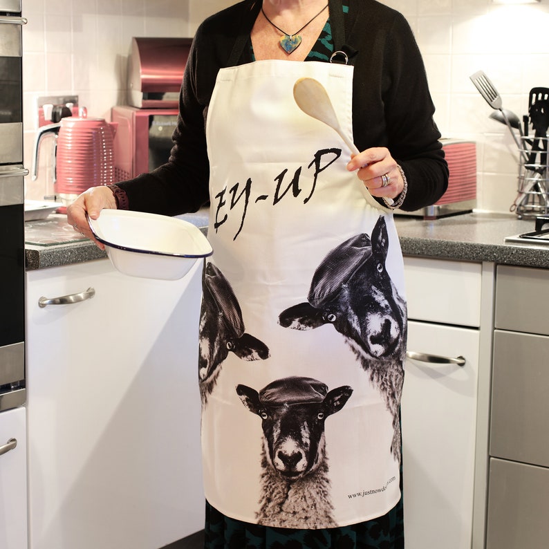 EY-UP Cheeky Sheep Yorkshire Adult Apron. Cotton Sheep Apron. Stand Out ...