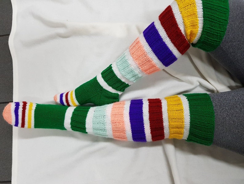 Knitted Long Socks Women's Over the Knee Socks, Knitted Boot Socks ...