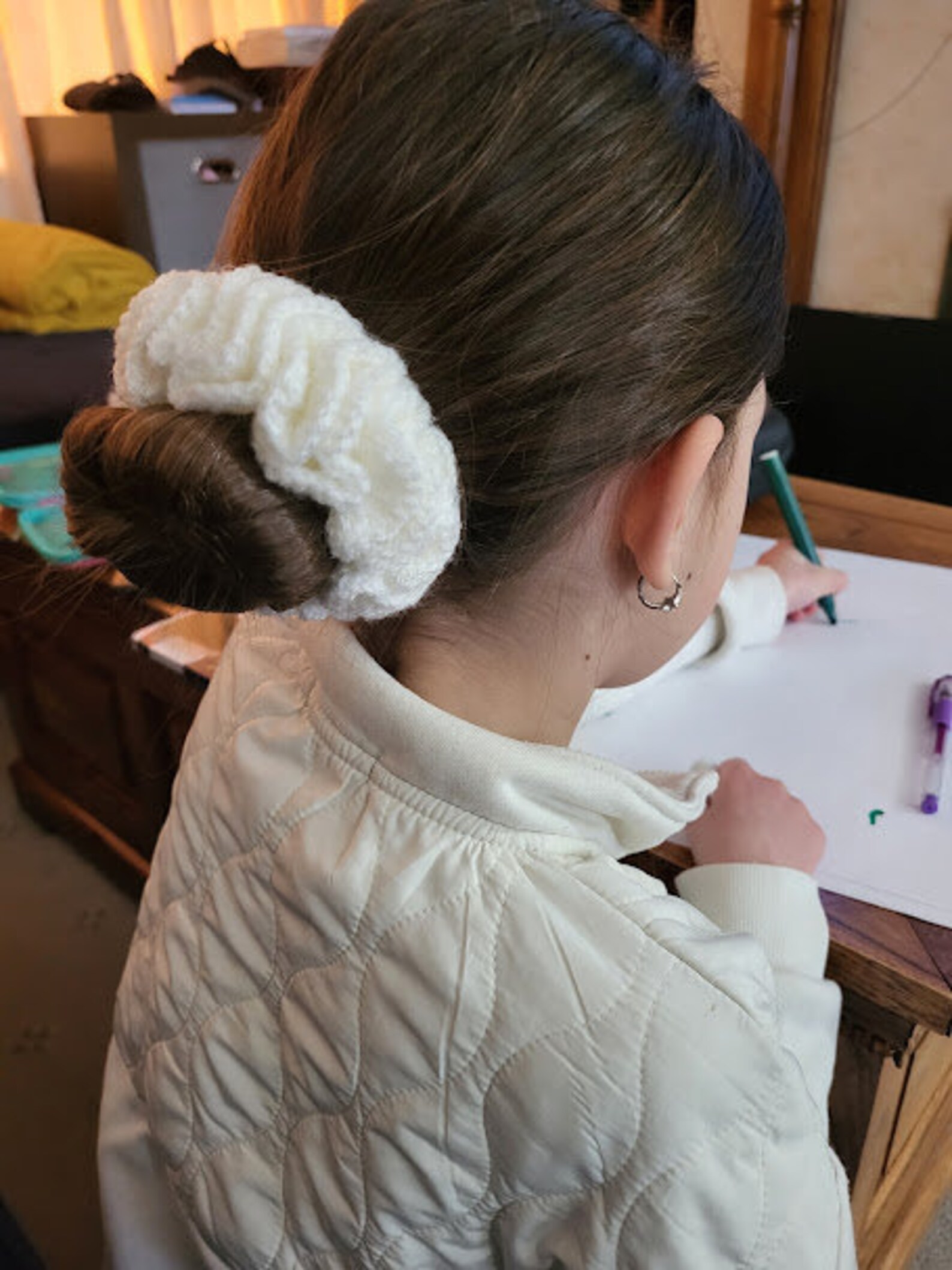 Crochet Scrunchie Crocheted Hear Scrunchie's Extra Large Crochet ...