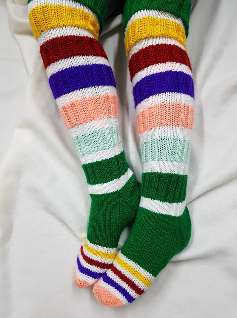 Knitted Long Socks Women's Over the Knee Socks, Knitted Boot Socks ...
