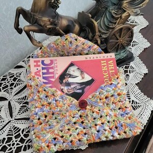 Crochet Granny Square Book Cover: Handmade Acrylic Book Sleeve - Etsy