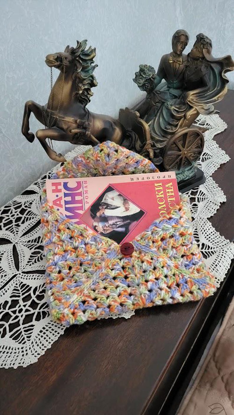 Crochet Granny Square Book Cover: Handmade Acrylic Book Sleeve - Etsy