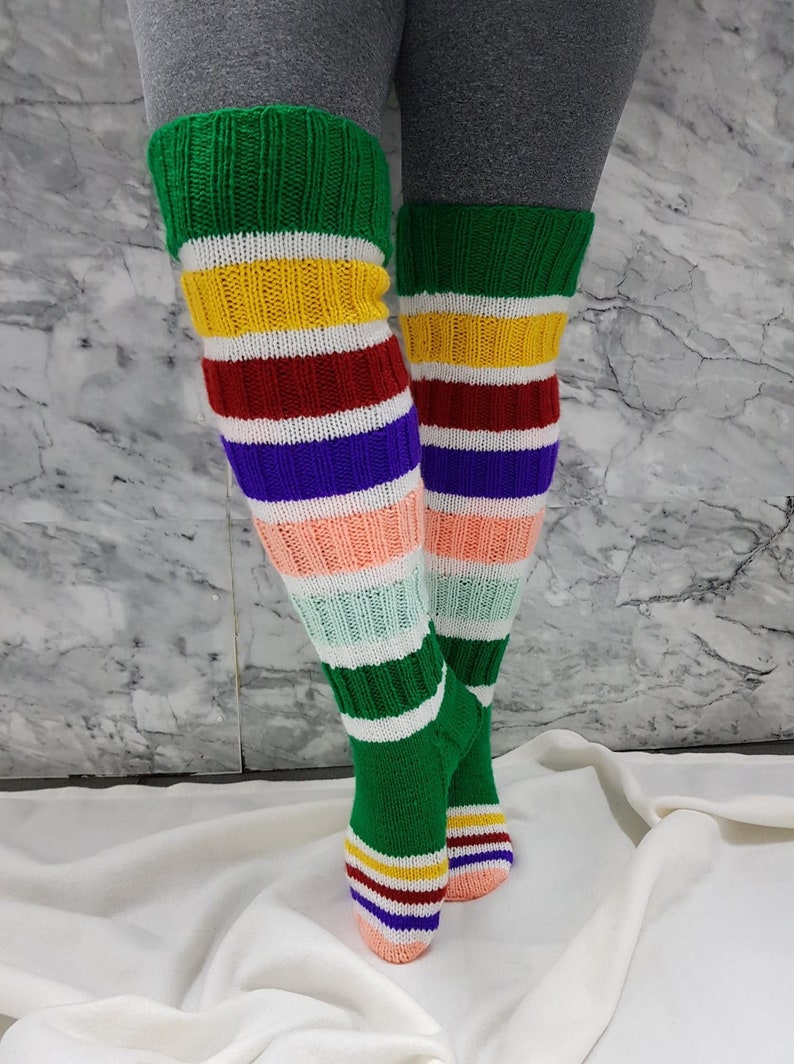 Knitted Long Socks Women's Over the Knee Socks, Knitted Boot Socks ...