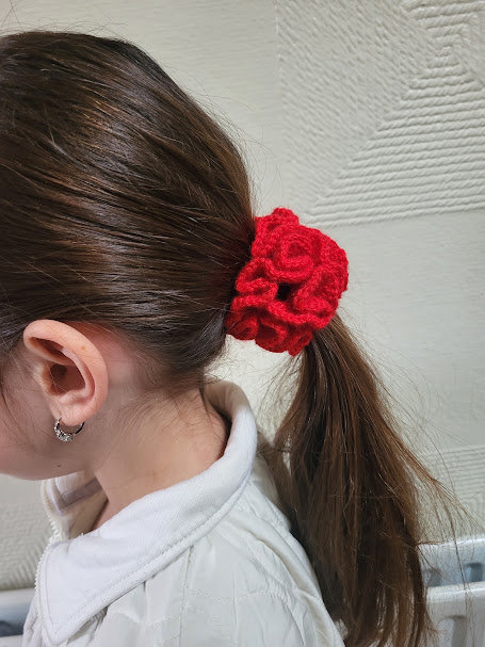 Crochet Scrunchie Crocheted Hear Scrunchie's Extra Large Crochet ...