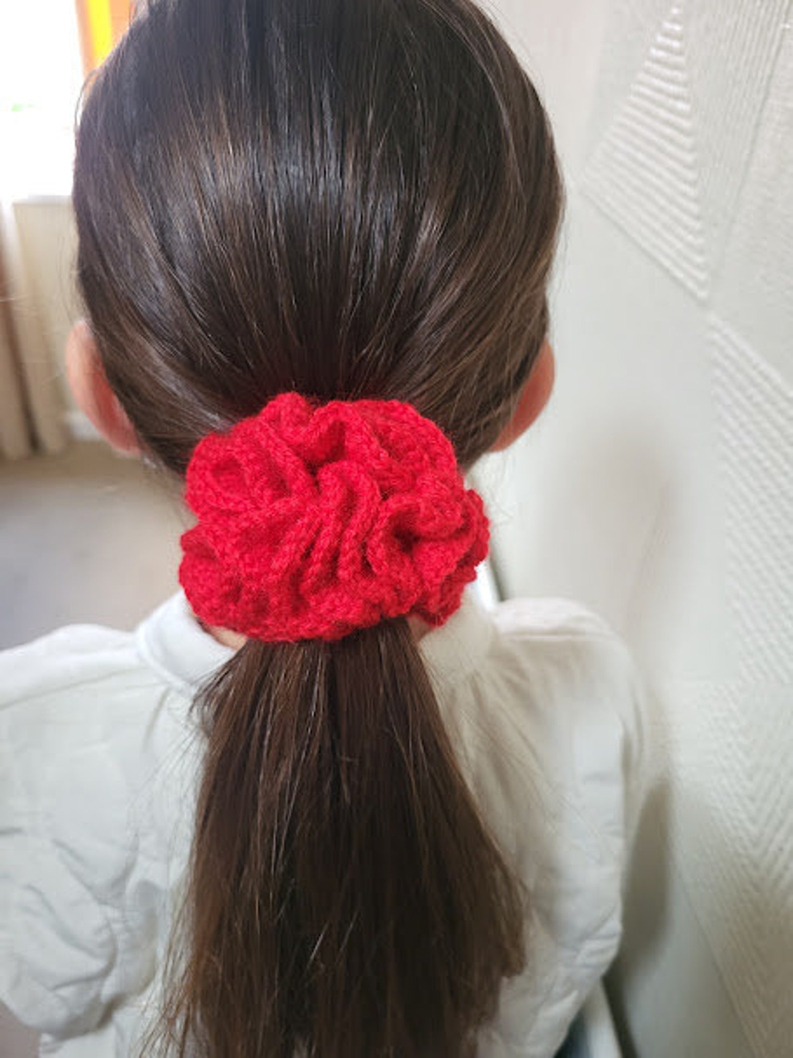 Crochet Scrunchie Crocheted Hear Scrunchie's Extra Large Crochet ...