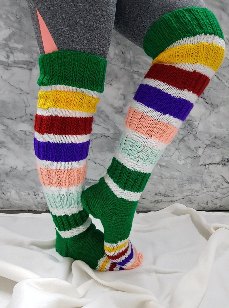 Knitted Long Socks Women's Over the Knee Socks, Knitted Boot Socks ...