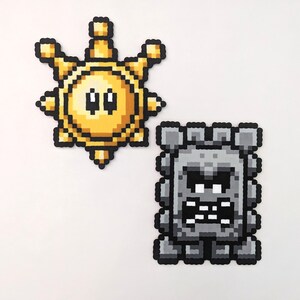 Thwomp y Shine Sprite Perler Pixel Art - Etsy México