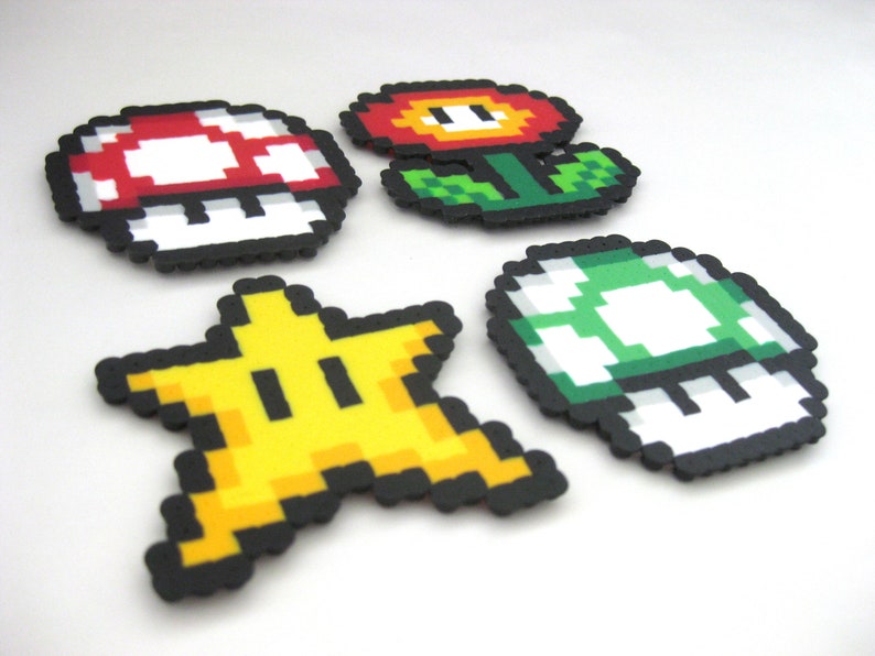 Super Mario Power-up Perler Pixel Art with Magnet Option - Etsy Hong Kong