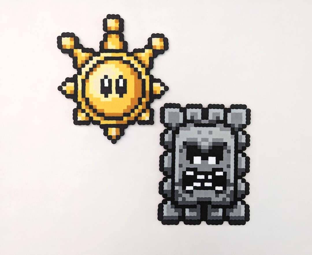 Thwomp and Shine Sprite Perler Pixel Art - Etsy