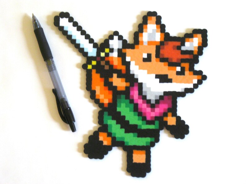 TUNIC Fox Hero Perler Pixel Art - Etsy