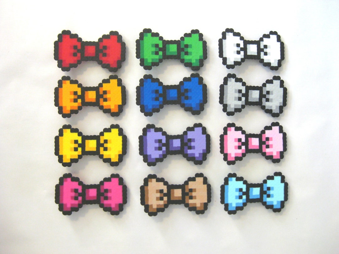Wearable 8-bit Inspired Perler Pixel Bows - Etsy