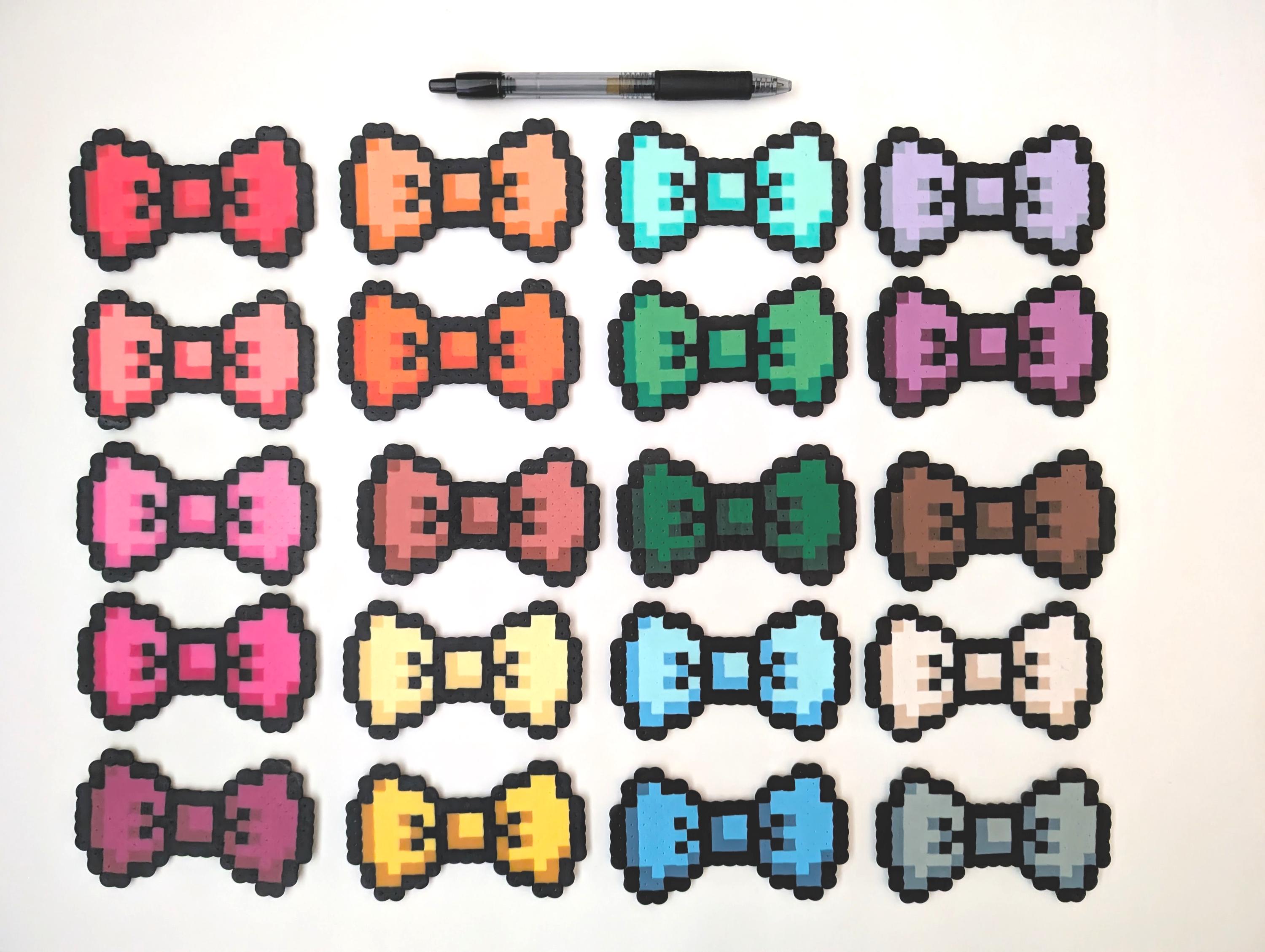 Wearable 8-bit Inspired Perler Pixel Bows - Etsy