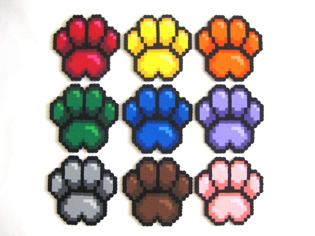 Paw Print Perler Pixel Art - Etsy