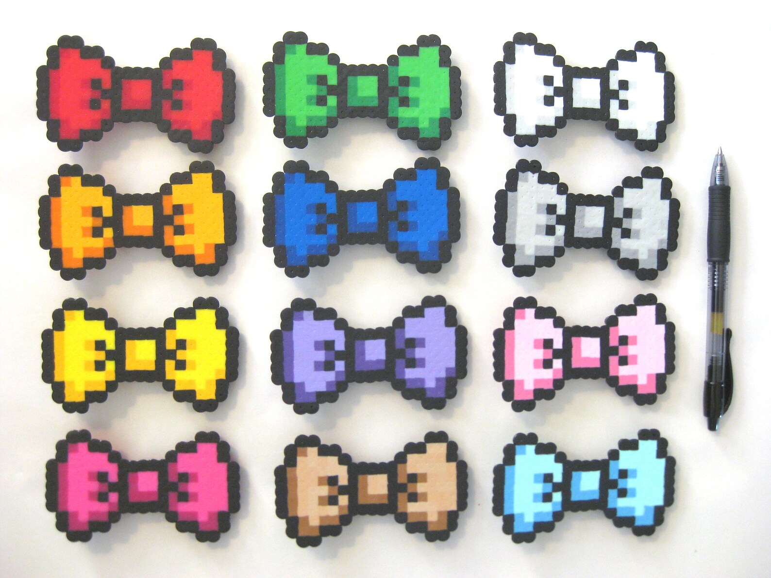Wearable 8-bit Inspired Perler Pixel Bows - Etsy