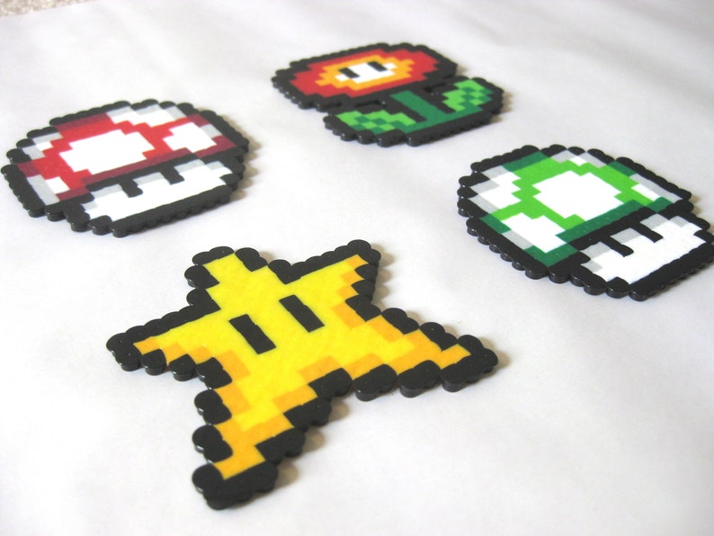 Super Mario Power-up Perler Pixel Art | Etsy