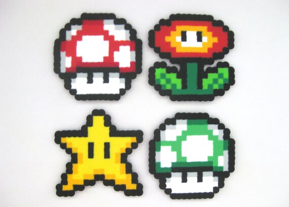 Super Mario Power-up Perler Pixel Art with Magnet Option - Etsy Finland