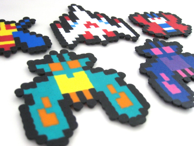 Galaga Perler Pixel Art with Magnet Option - Etsy Hong Kong
