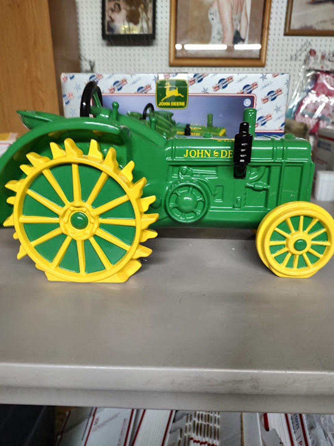 Large John Deere Tractor Cookie Jar - Etsy