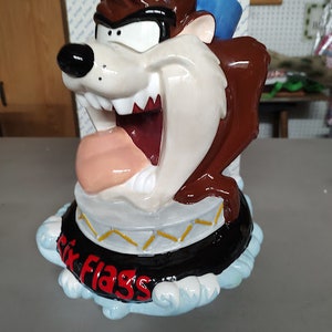 Taz Six Flags Cookie Jar - Etsy