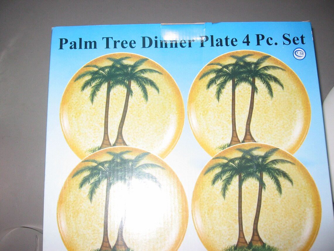 Palm Tree Dinner Plate Set - Etsy