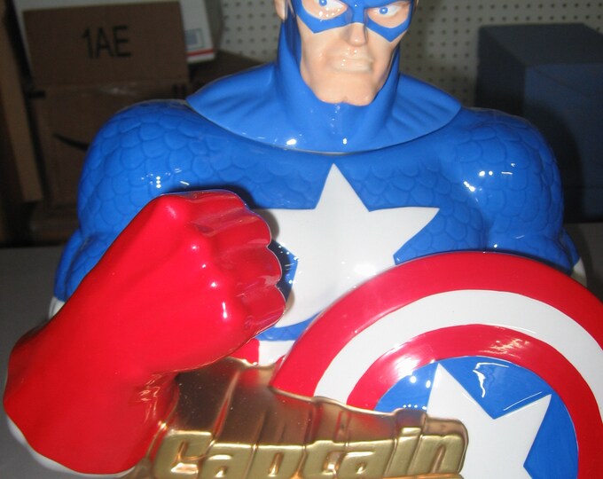 Captain America Cookie Jar From Star Jars - Etsy Captain America Cookie Jar From Star Jars - Etsy