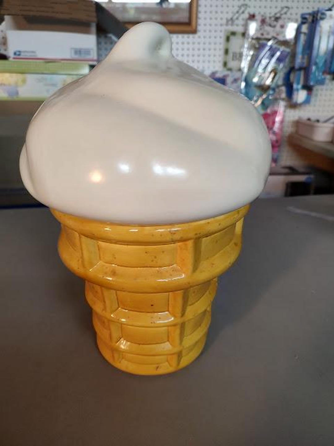Large Ice Cream Cone Cookie Jar - Etsy
