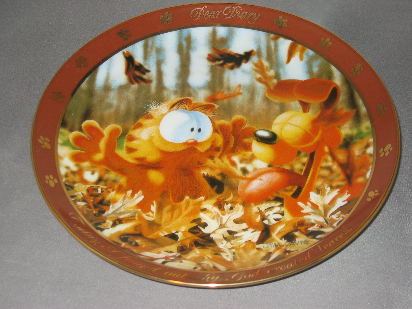 Garfield God Created Leaves Collector Plate