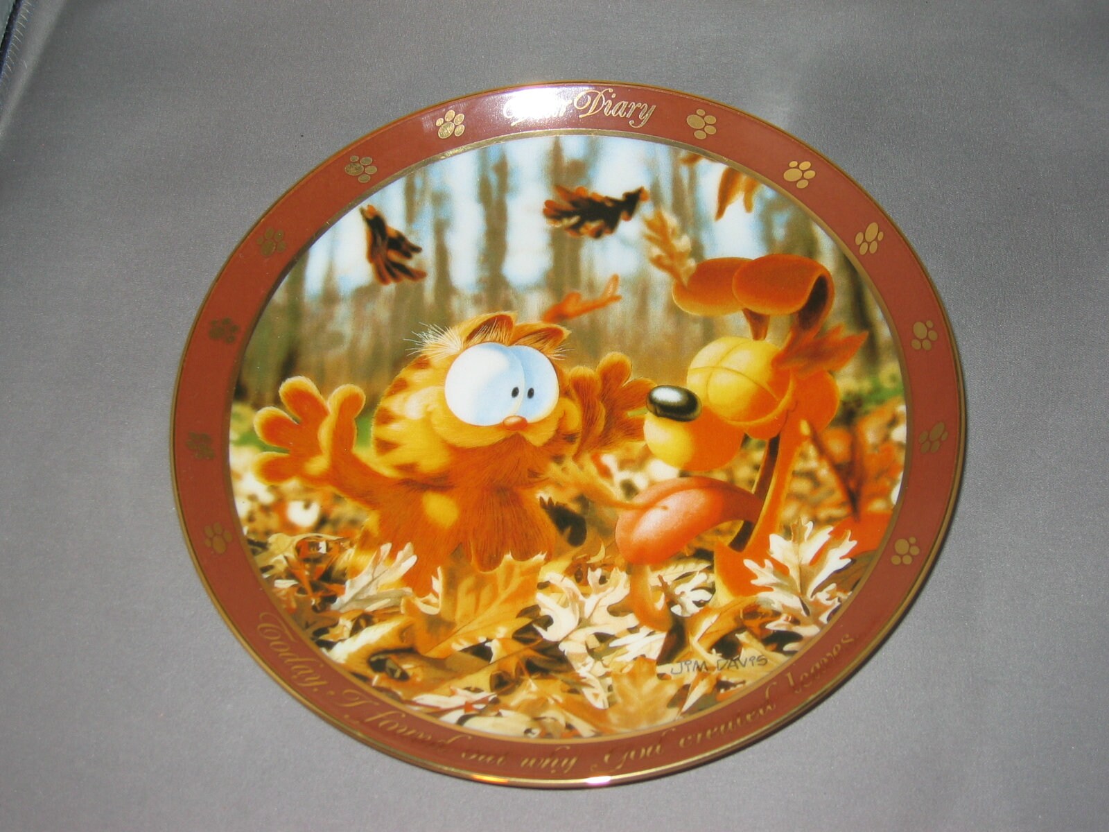 Garfield God Created Leaves Collector Plate