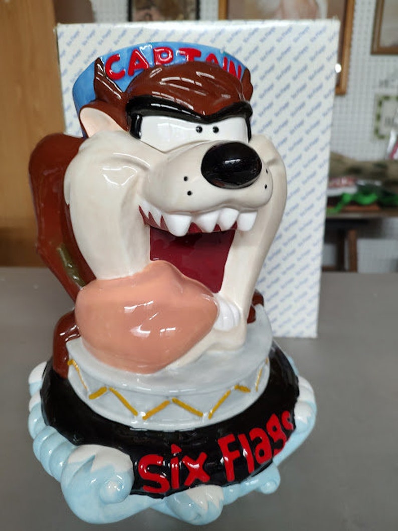 Taz Six Flags Cookie Jar - Etsy