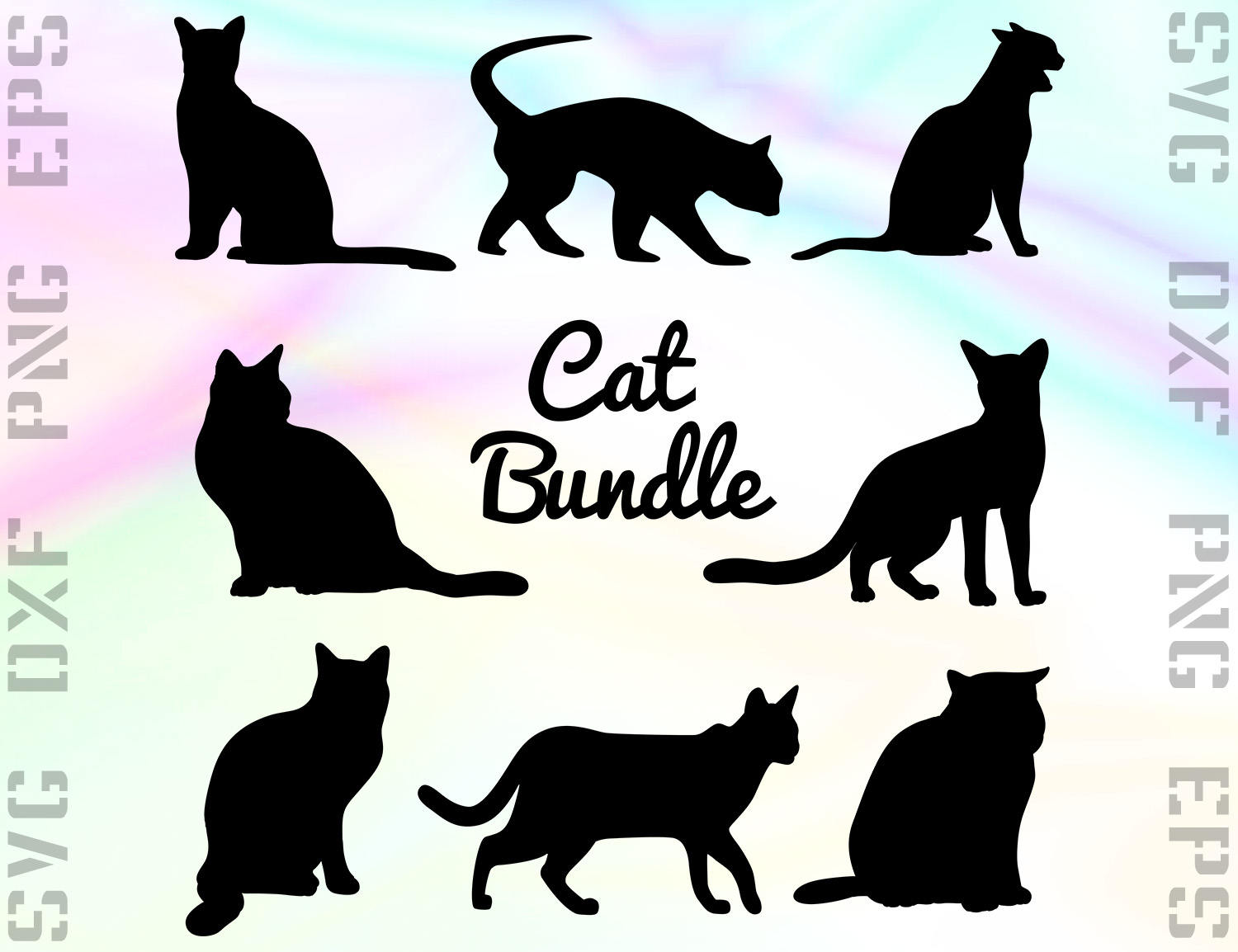 Cat SVG Files Kitty Dxf Files Cat Clipart Cat Cricut - Etsy