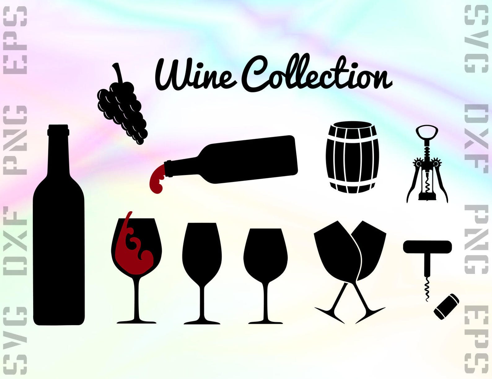 Wine SVG Files Wine Dxf Files Wine Clipart Wine Cricut | Etsy