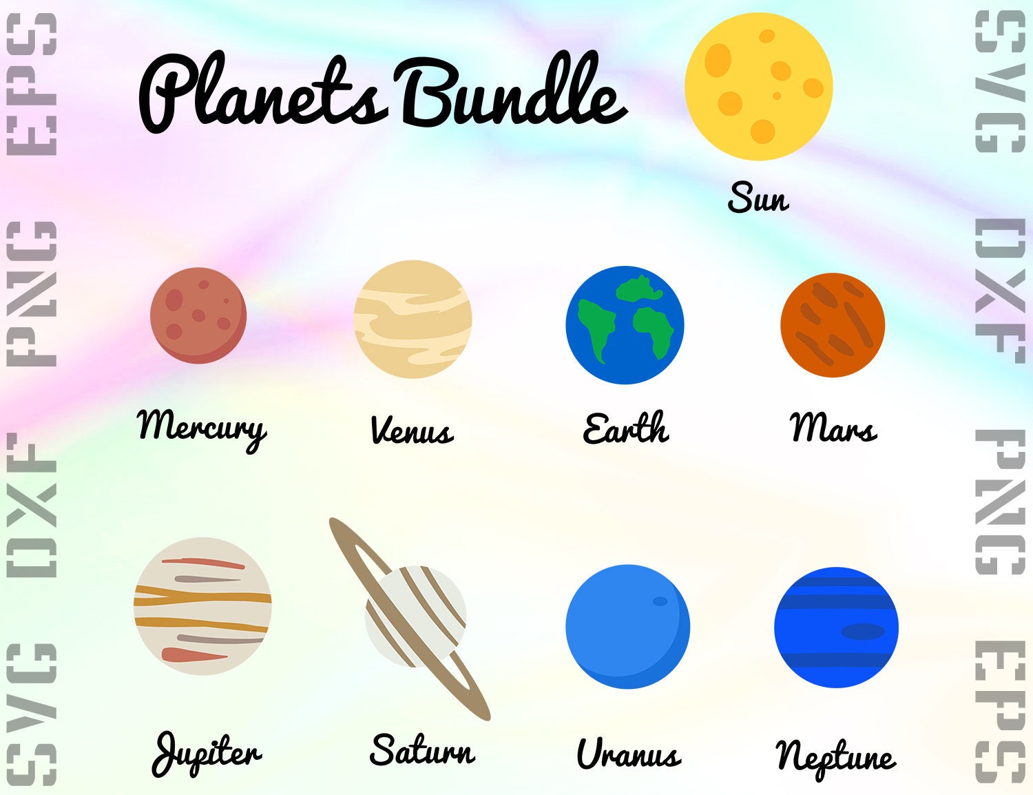 Planet SVG Files Planet Dxf Files Solar Clipart Milky | Etsy