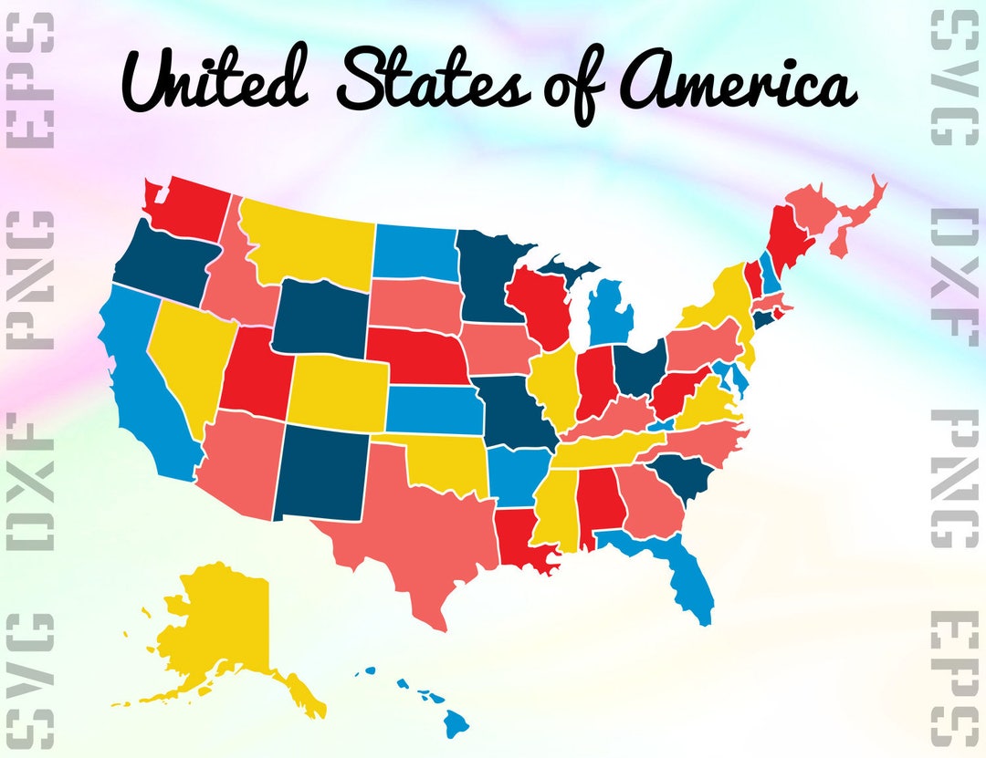 USA States SVG Files USA Map Dxf Files United States - Etsy Australia