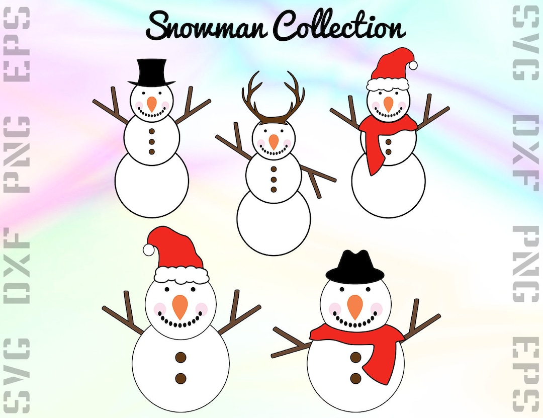 Snowman SVG Files Snowman Clipart Snowman Dxf Files - Etsy