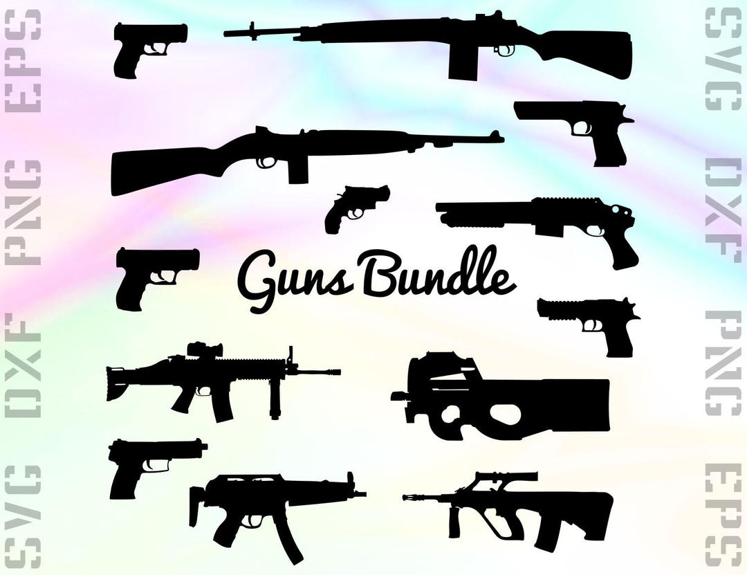 Weapon Gun SVG Files Gun Dxf Files Gun Clipart Gun - Etsy